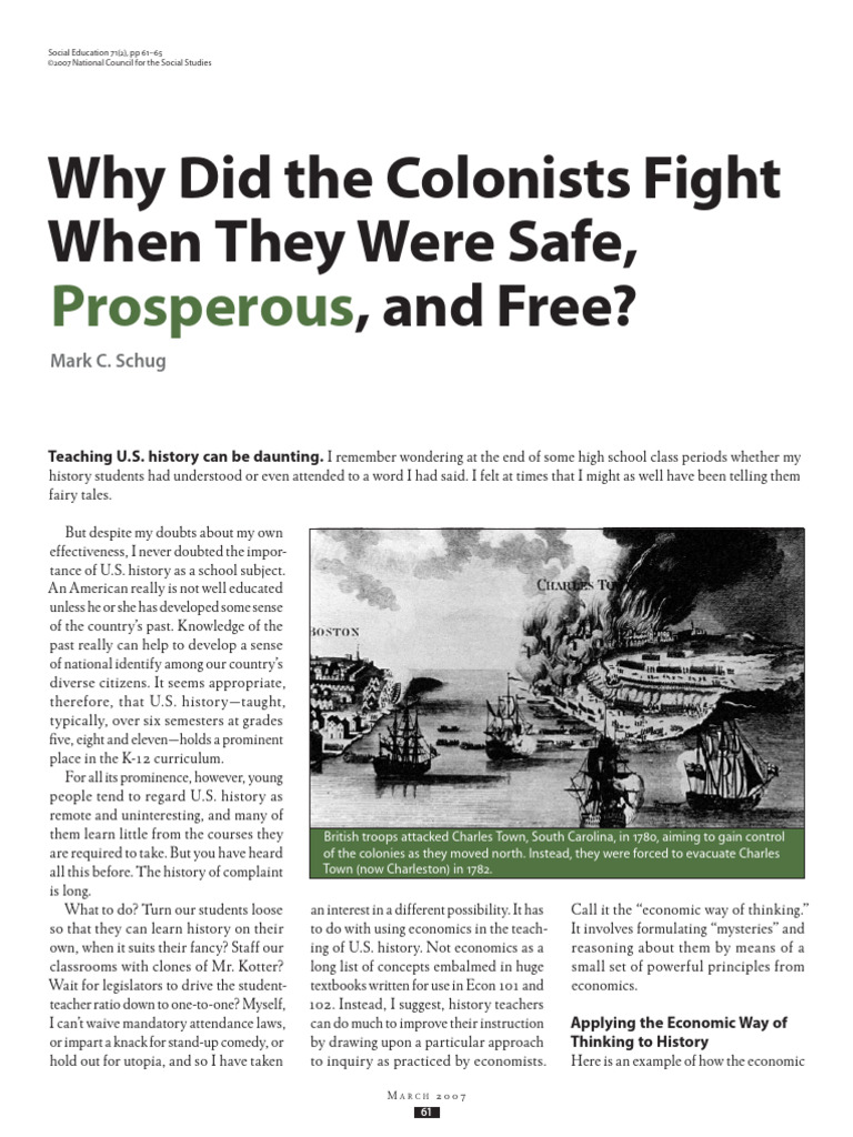 Schug Why Did the Colonists Fight | PDF | Taxes | Incentive