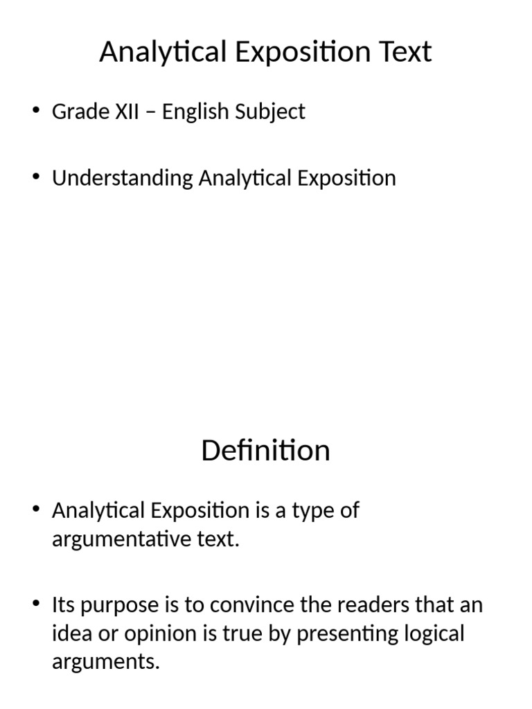 Analytical Exposition Grade 12 | PDF