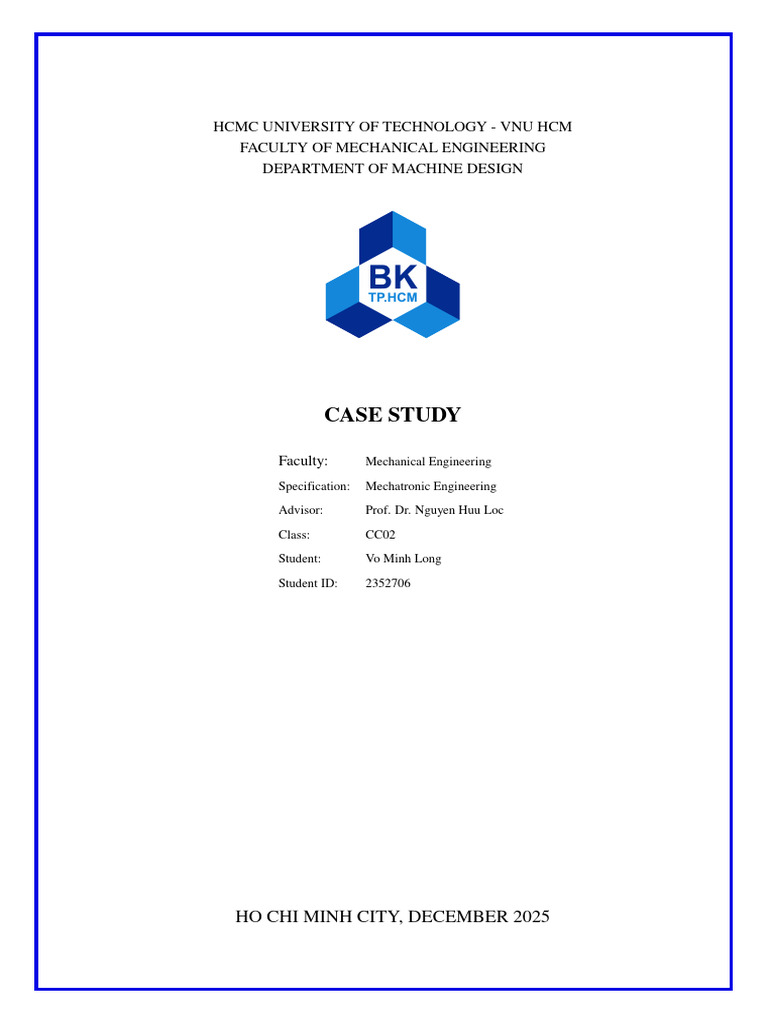 CC02_2352706_Vo Minh Long_Study Case Report | PDF | Belt (Mechanical) | Applied And ...