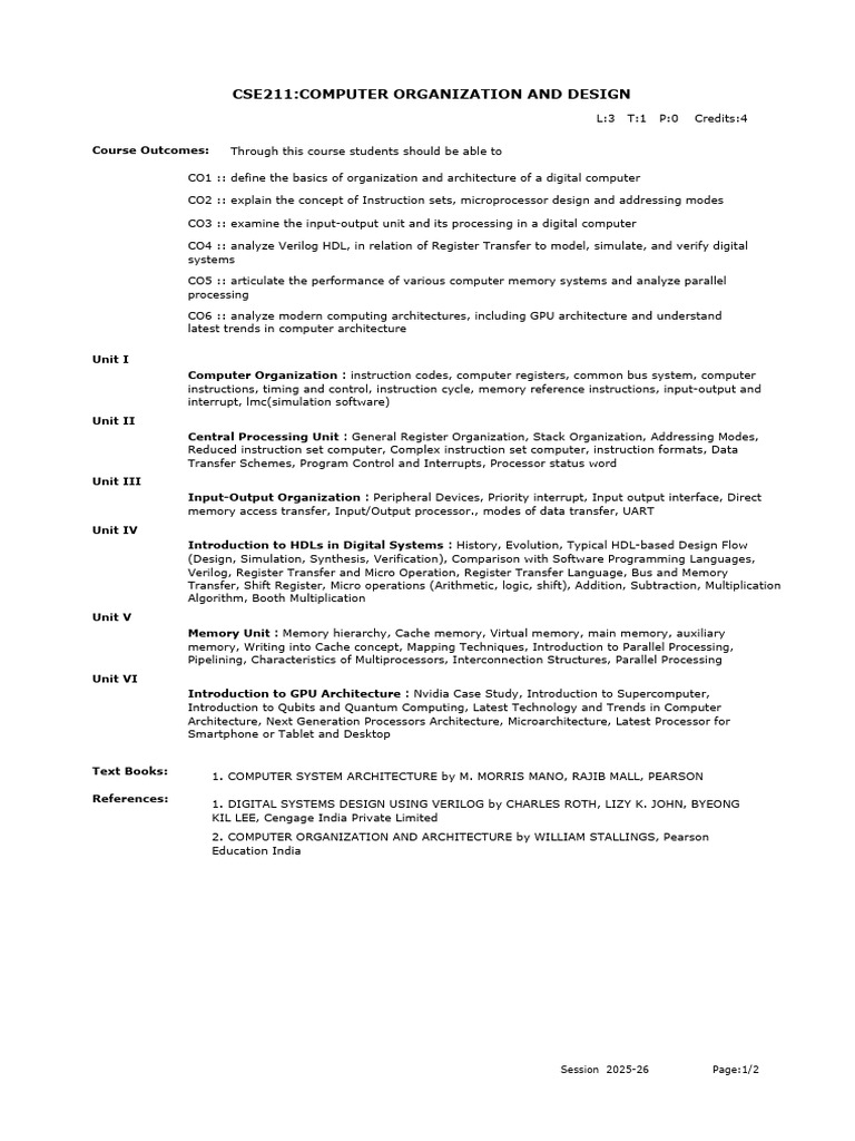 Computer Organization and Design | PDF | Central Processing Unit | Parallel Computing