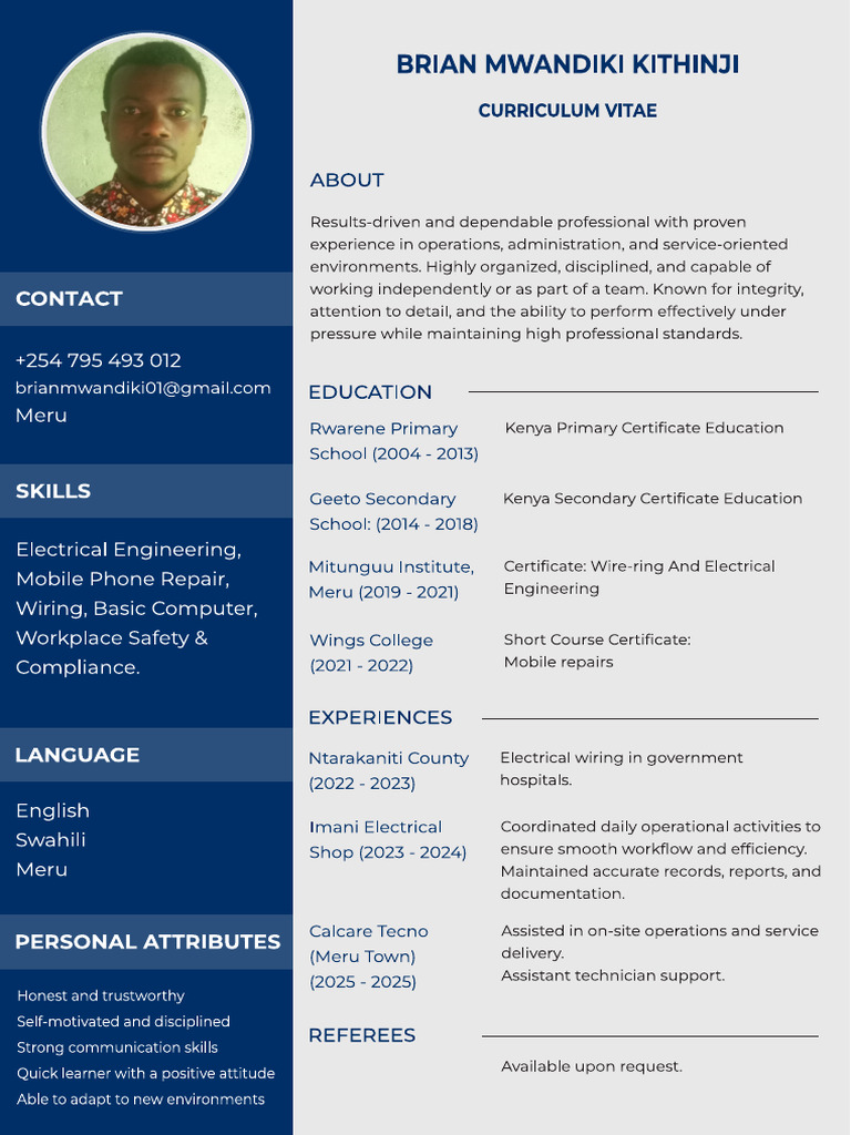 Brian Mwandiki CV | PDF