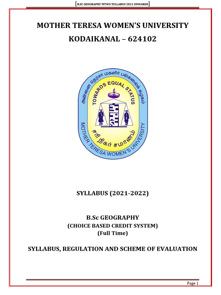 Geogrphy UG Syllabus Final Upload | PDF | Geography | Reading Comprehension