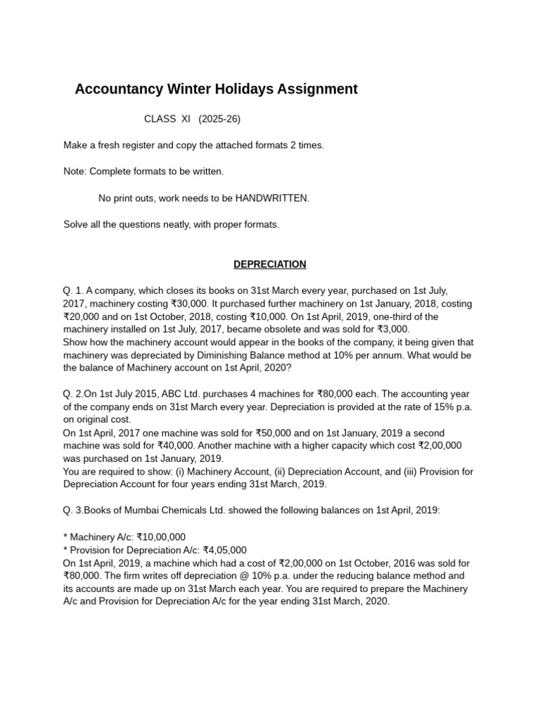 Home assignment | PDF | Debits And Credits | Depreciation