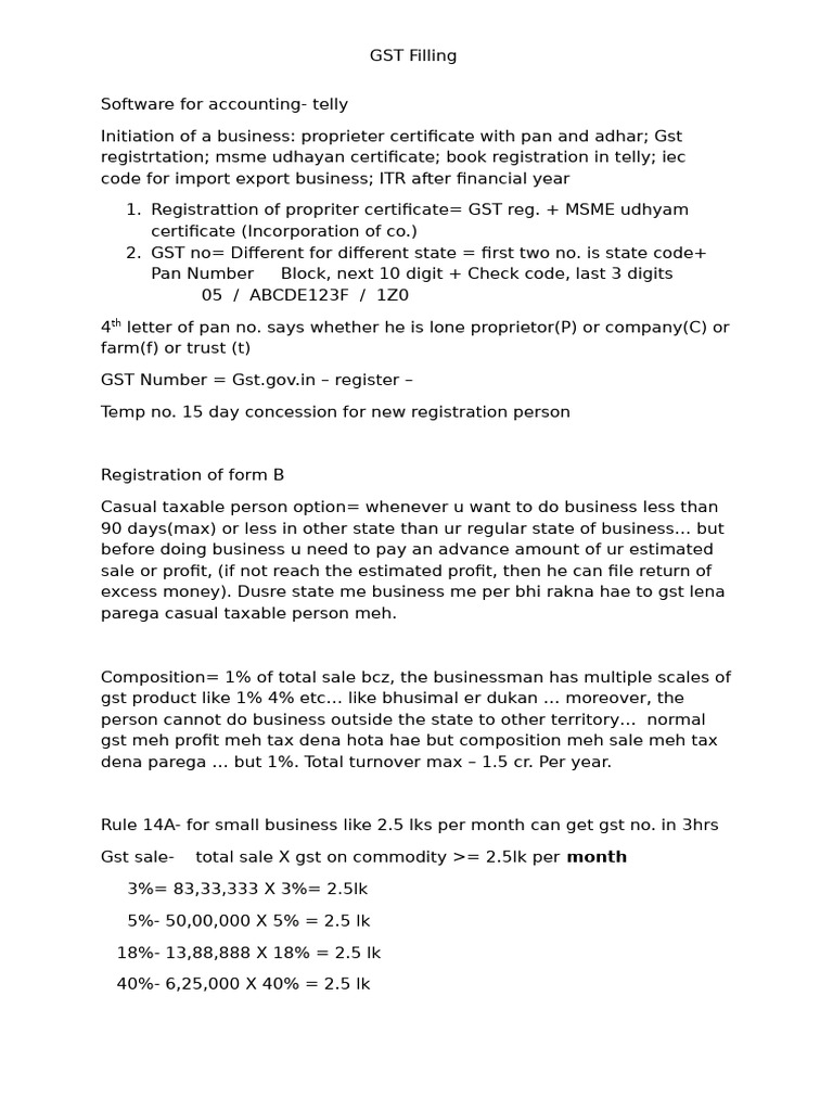 GST Registration and Filing Guide | PDF