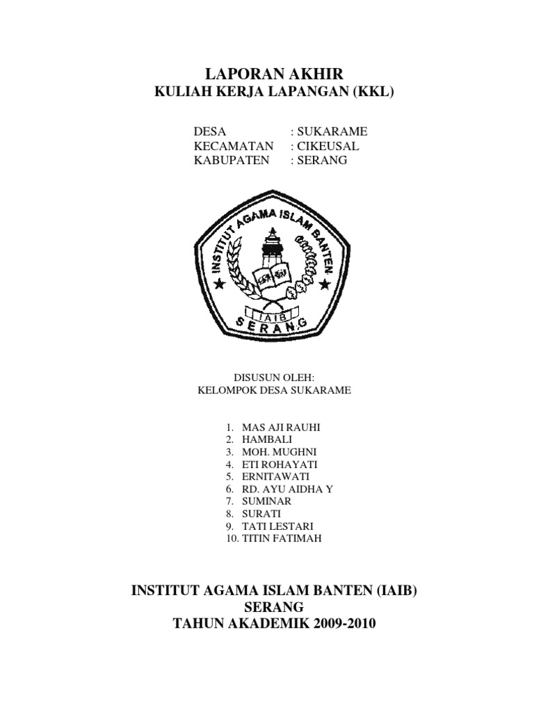 Contoh Laporanakhir KKL - KKN | PDF