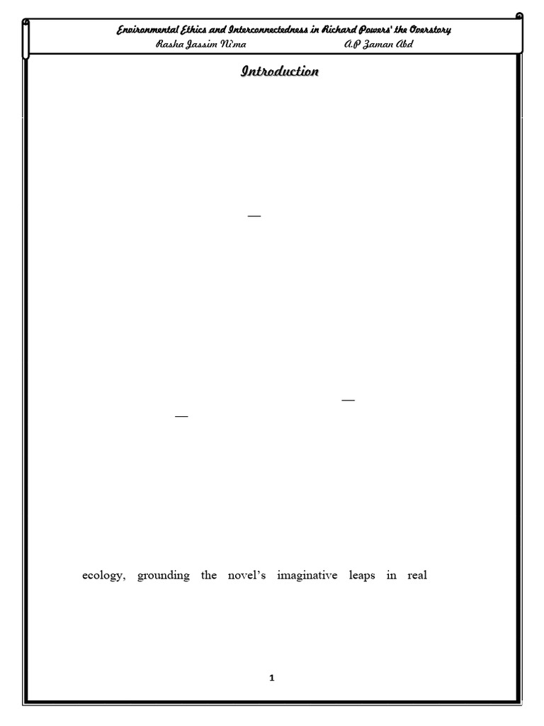Environmental Ethics in The Overstory | PDF | Environmental Ethics ...