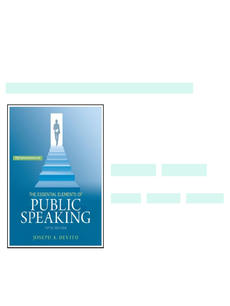 The Essential Elements of Public Speaking 5th Edition DeVito Test Bank ...