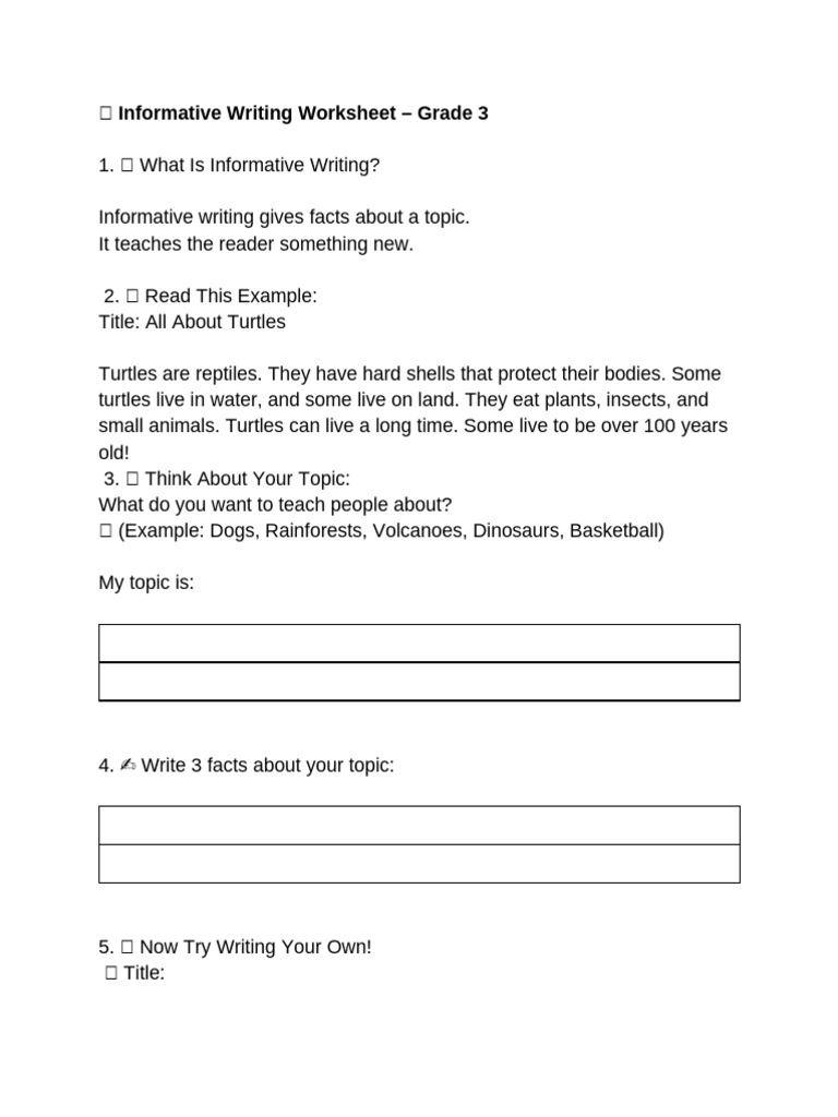 Grade 3 Informative Writing Guide | PDF