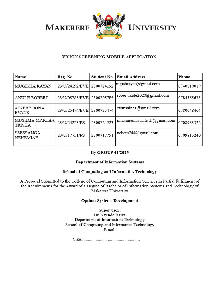 Vision Screening Mobile App Proposal | PDF | Software Development ...