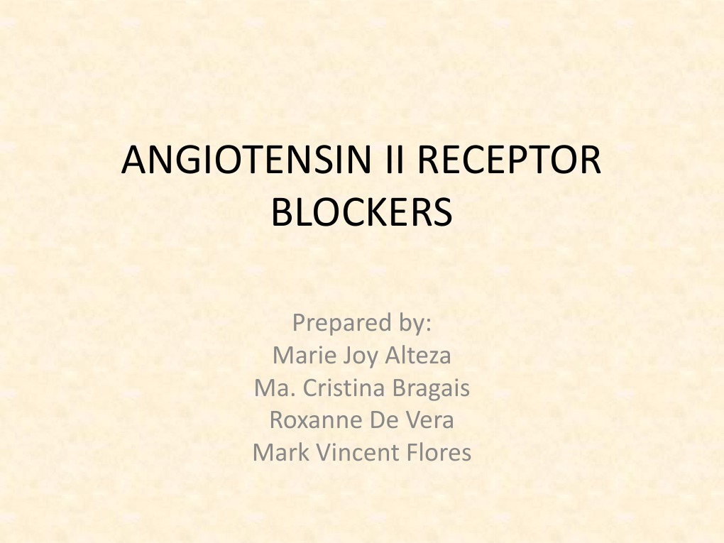 Angiotensin II Receptor Blockers-Powerpoint | PDF | Angiotensin ...