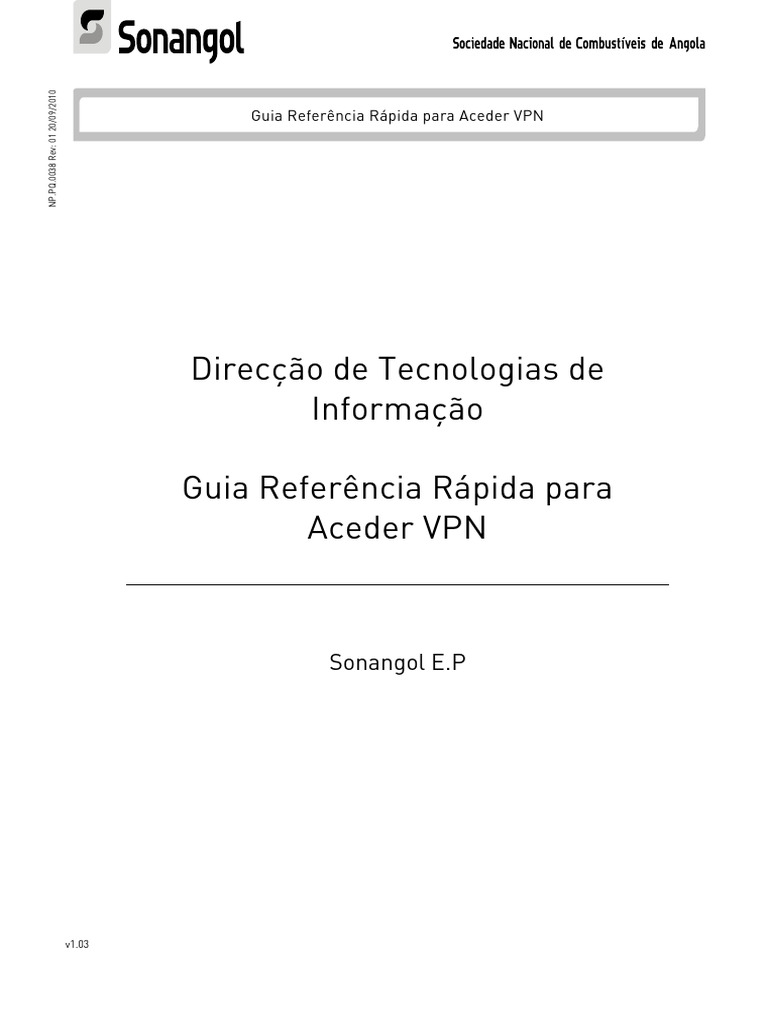 P.snl.GTI.005.M02 Guia de Referencia Rápida Aceder VPN v1.04 2016 09 09 | PDF | Rede Privada ...