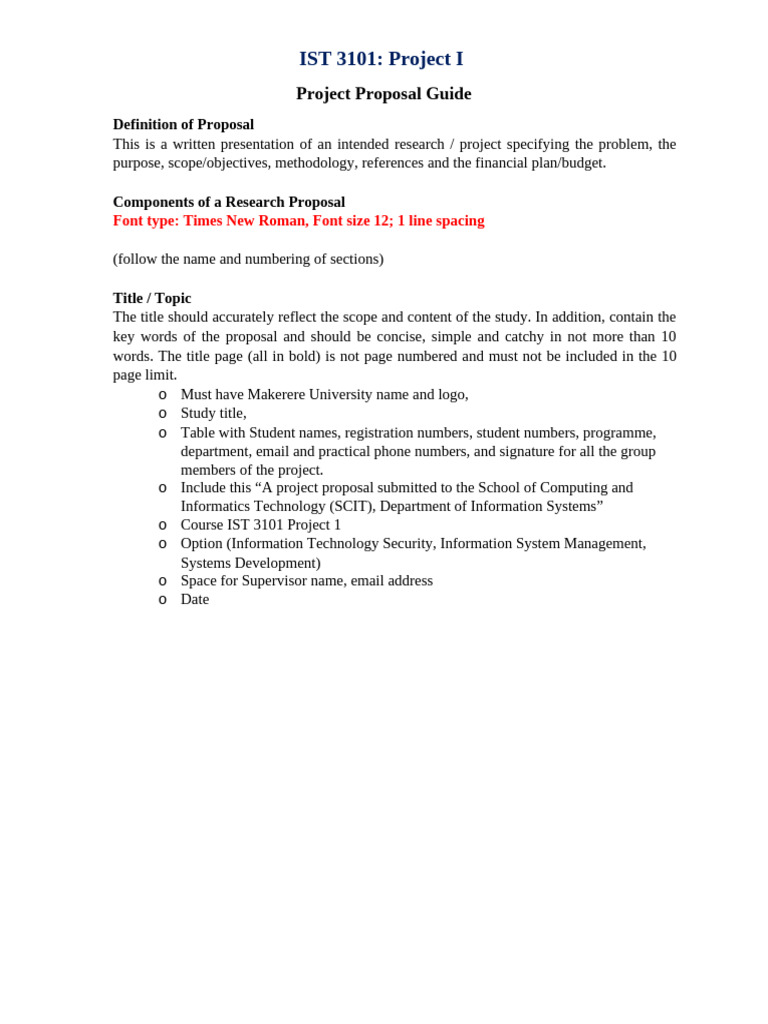 IST 3101 Proposal format (complete) (1) (2) | PDF | Data | Methodology