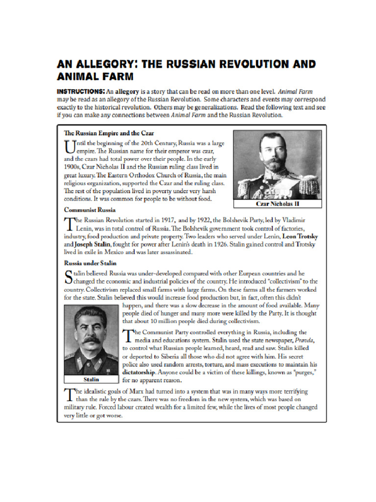 RussianRevolution and Animal Farm | PDF
