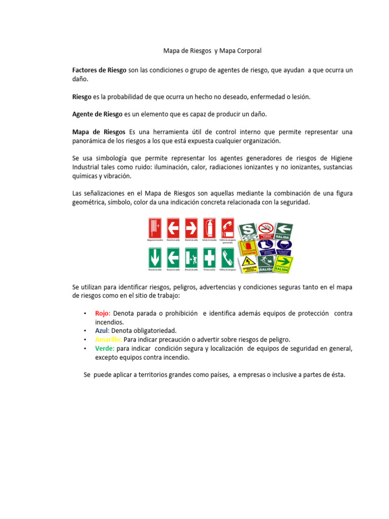 Tema 14 - Mapa de Riegos y Mapa Corporal | PDF | Higiene Ocupacional