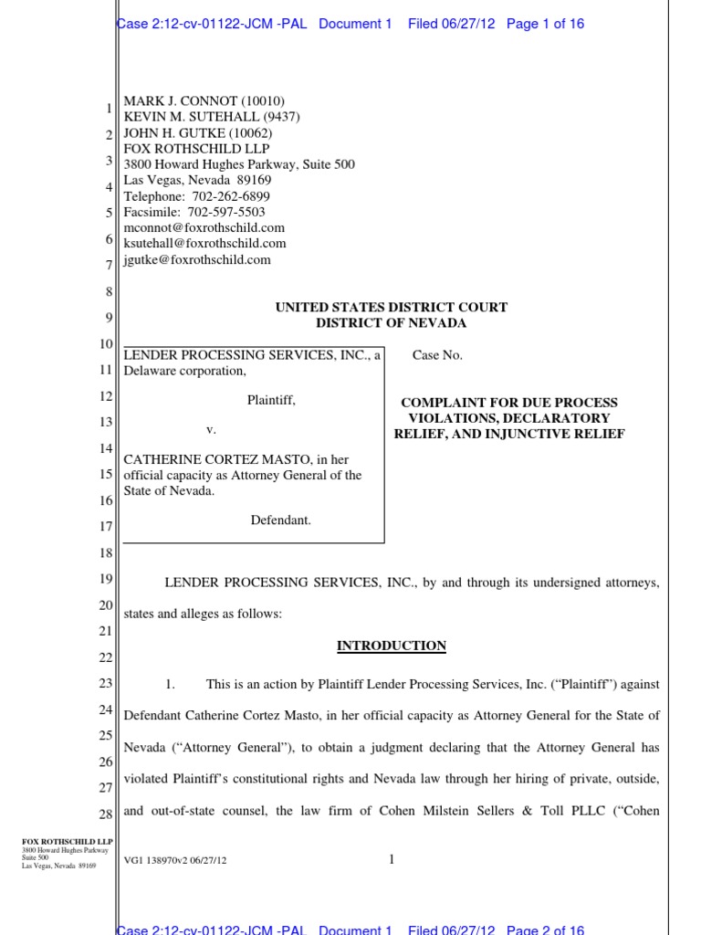 Case File Nevada | PDF | Lawsuit | Complaint