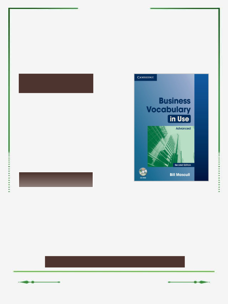 Business Vocabulary in Use Advanced 2nd Edition Bill Mascull ebook full unlock version | PDF