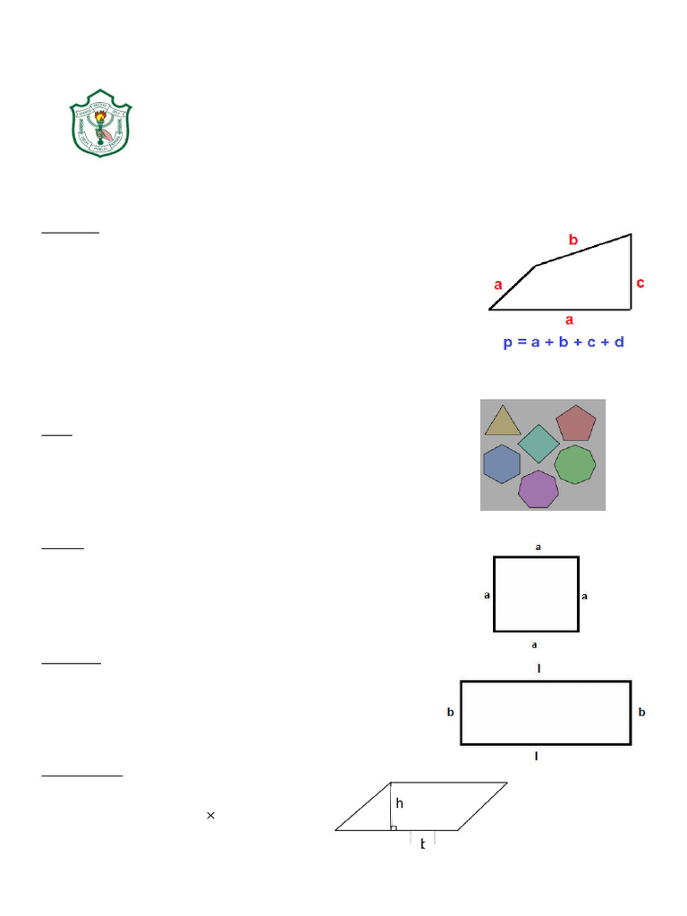 Maths_Class-7__Mensuration_Study_Material(_2025-26)_13-1-26 | PDF | Area | Length