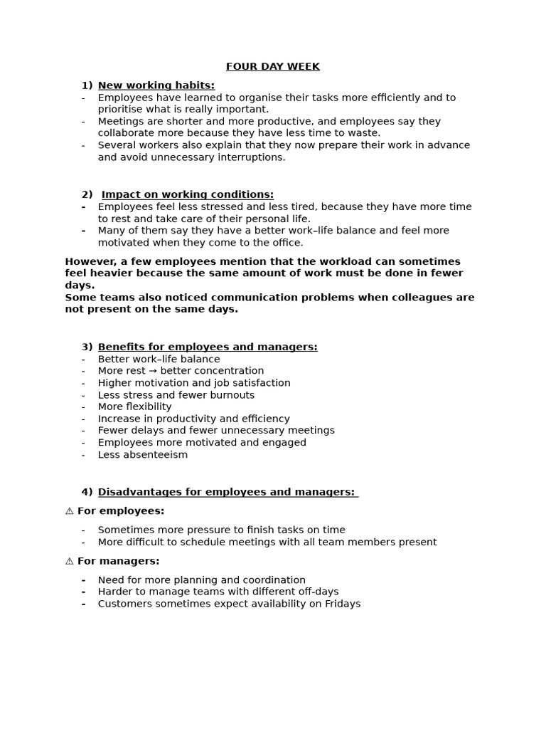 Four Day Week | PDF