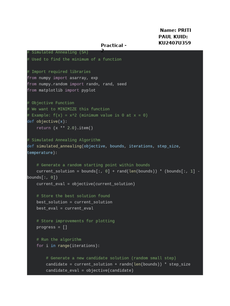 Simulated Annealing Optimization Code | PDF | Theoretical Computer ...