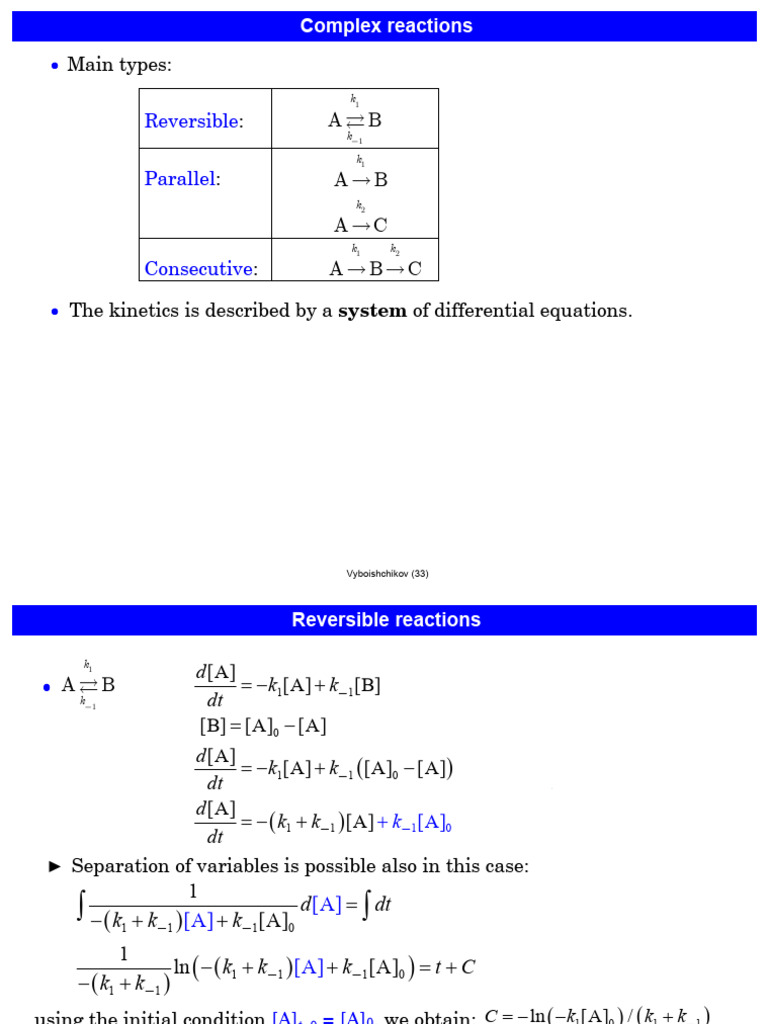 Complex Reaction Kinetics Explained | PDF | Physics | Mathematics