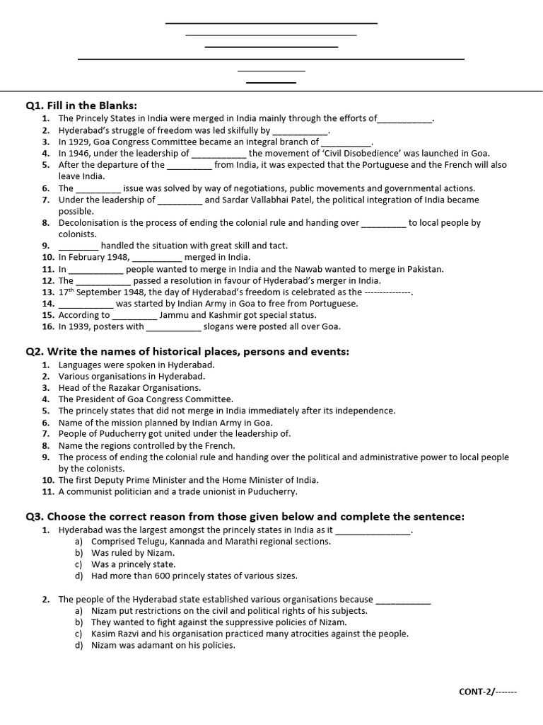 Practice Assignment Chapter 7 | PDF | Politics Of India