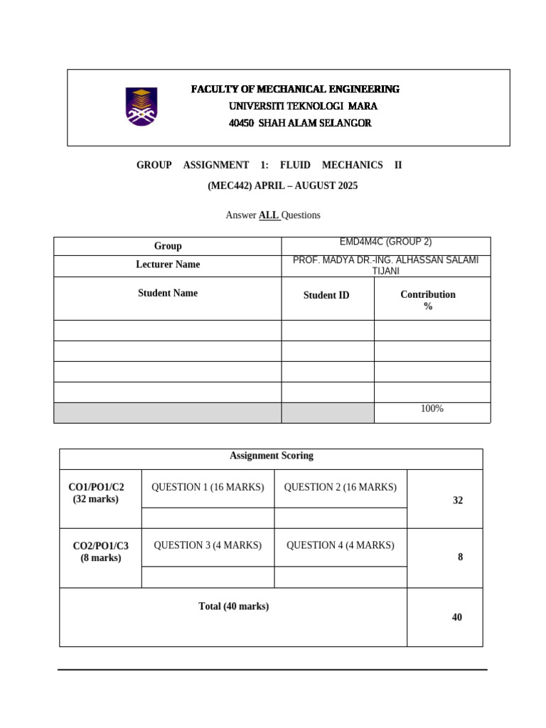 MEC442 Assignment 1 session 2 / 2024-2025 | PDF | Drag (Physics) | Force