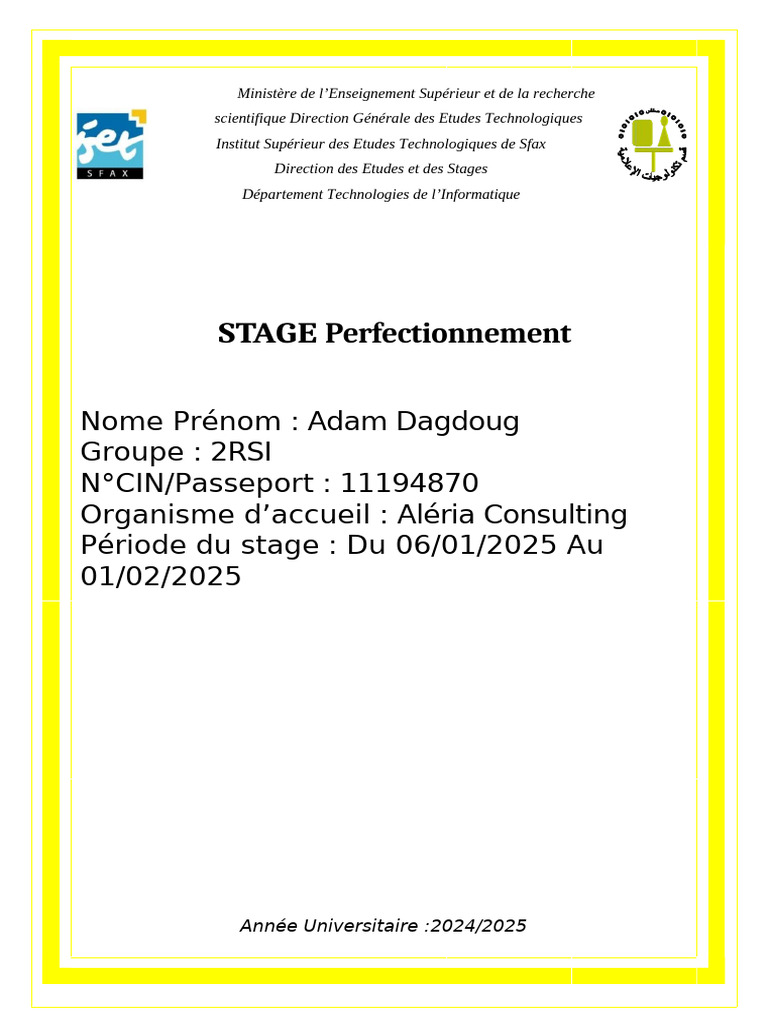 Stage en Informatique : Création Serveur Test | PDF | Serveur ...