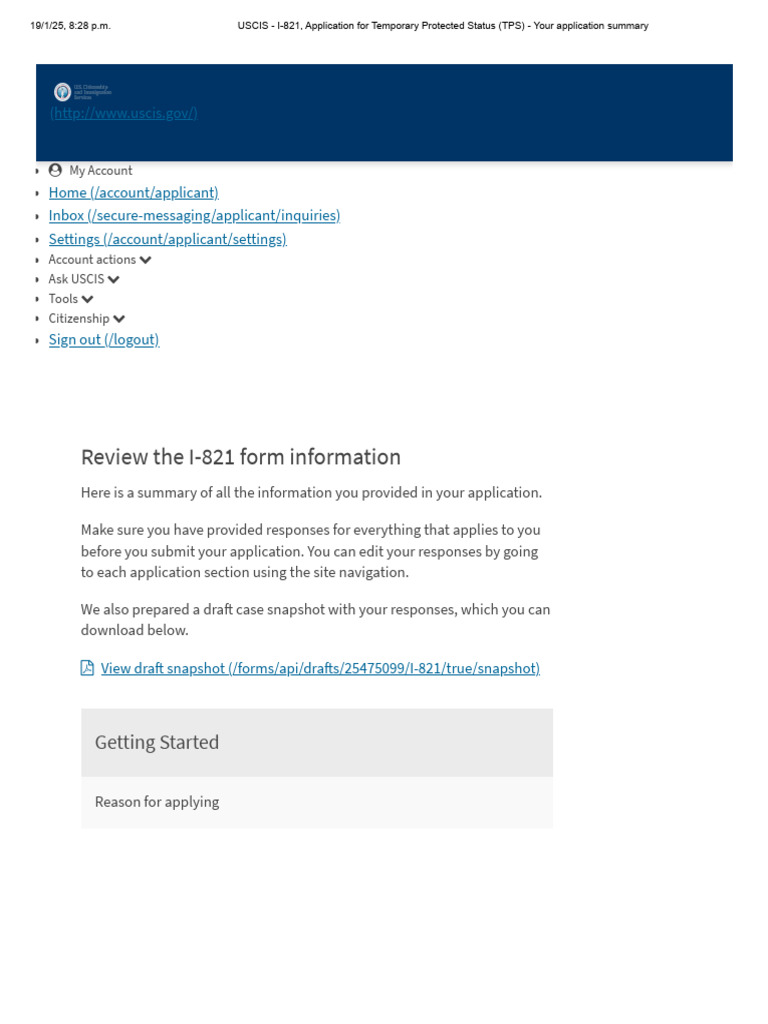 I-821 TPS Application Summary Guide | PDF | Justice | Crime & Violence