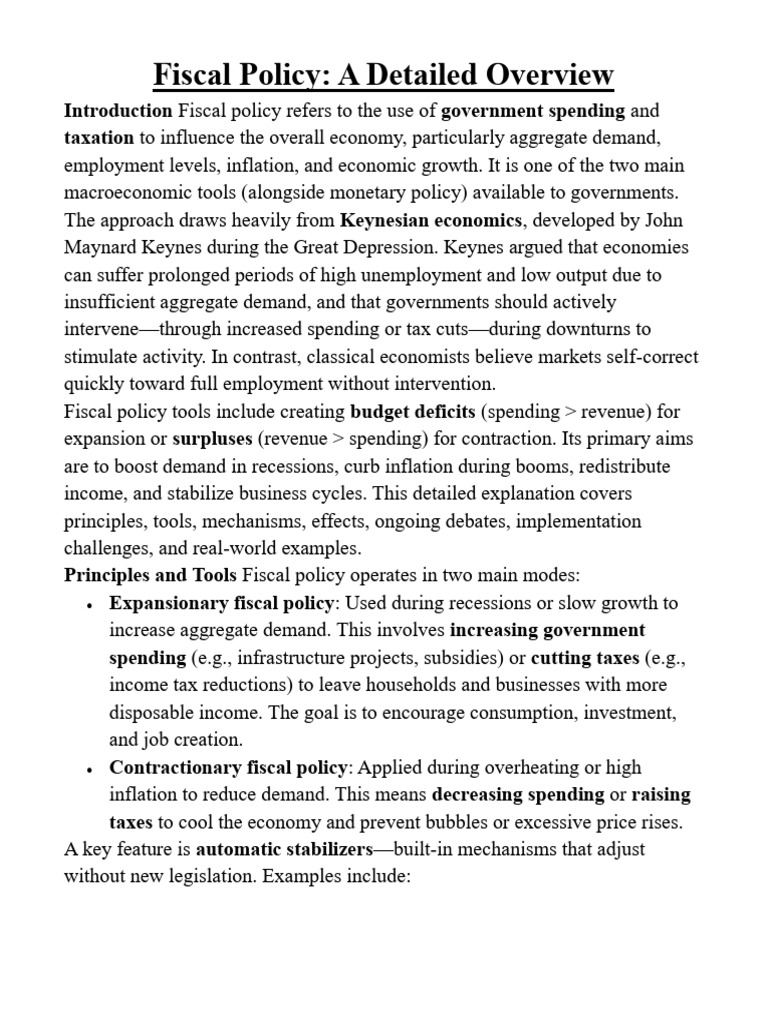 Understanding Fiscal Policy Dynamics | PDF | Fiscal Policy | Recession