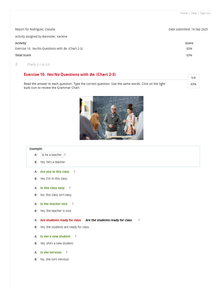 Exercise 10. Yes_No Questions With Be. (Chart 2-3) – Mode_ Report ...