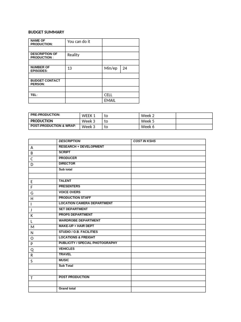 Budget Summary Simple | PDF