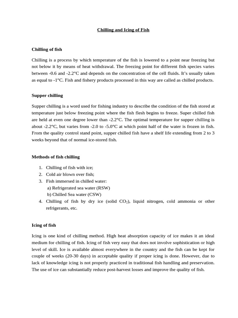 2. Chilling and Icing of Fish | PDF | Ice | Water