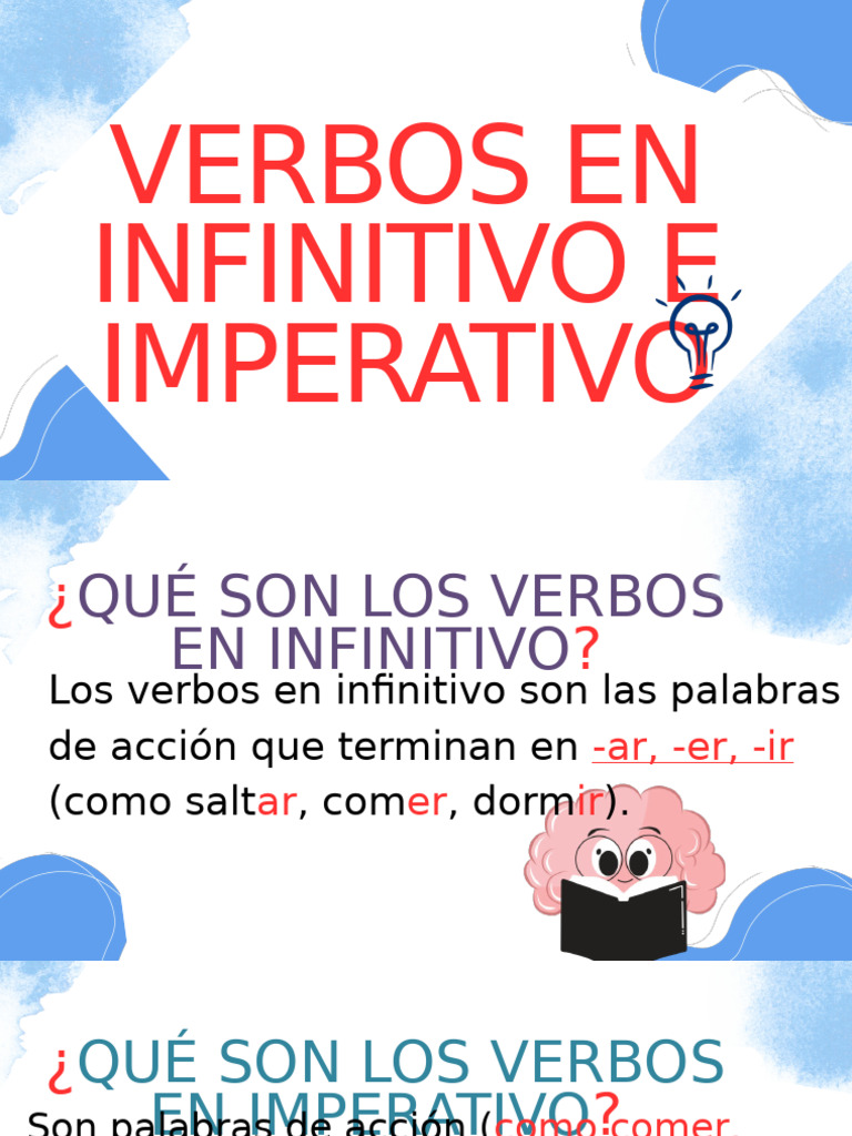 Verbos en Infinitivo e Imperativo | PDF