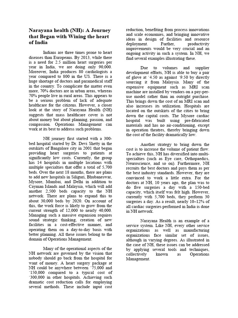 Narayana Health | PDF | Health Care | Social Programs