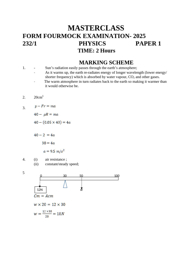 PHYSICS PAPER 1 MS_124537 | PDF | Liquids | Thermodynamics