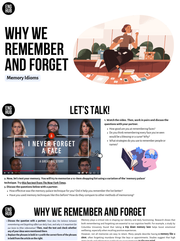 B2-C1 Why We Remember and Forget - Memory Idioms | PDF | Memory | Mind