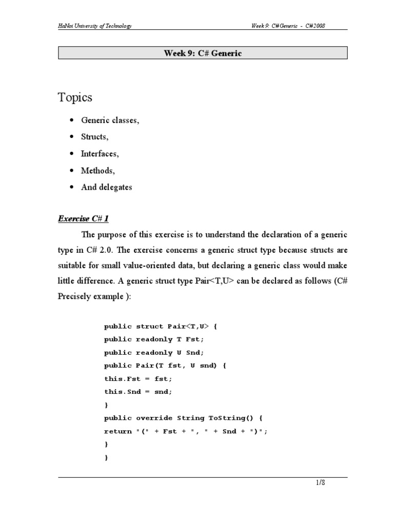 Exercise 09 | PDF | C Sharp (Programming Language) | C (Programming ...