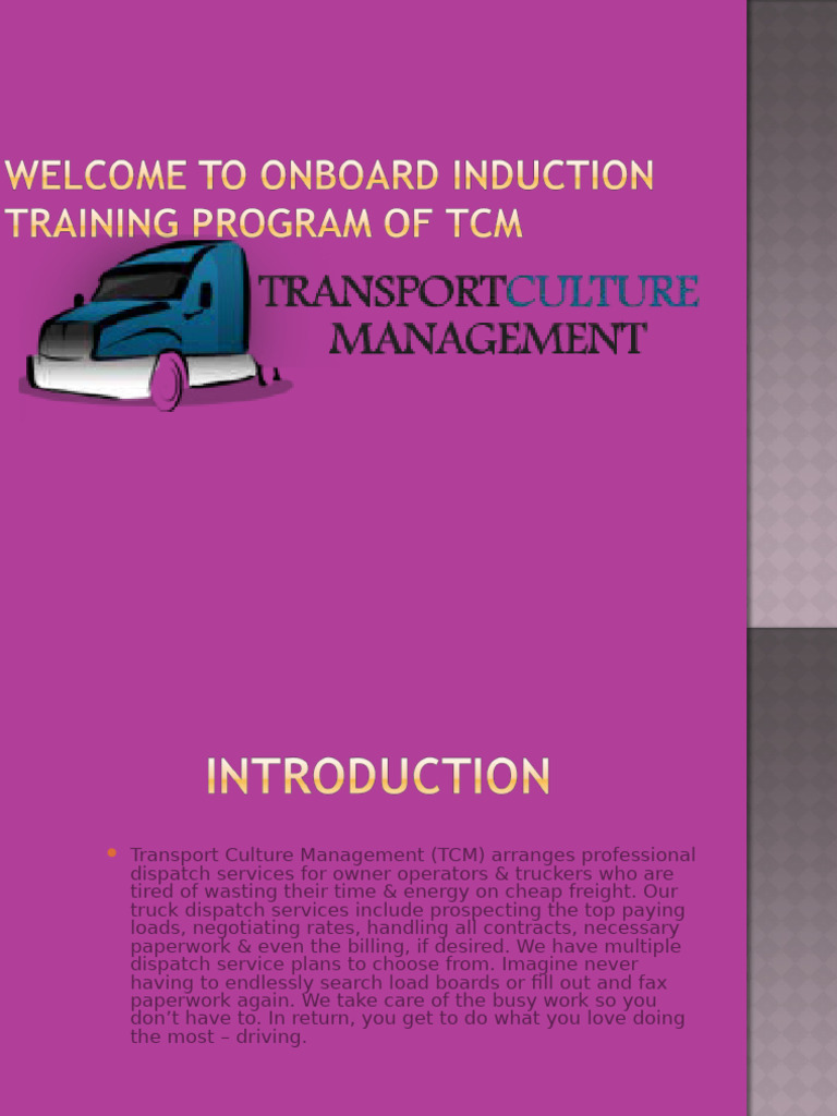 Welcome to OnBoard Induction Training Program of ITL | PDF | Cargo | Supply Chain Management