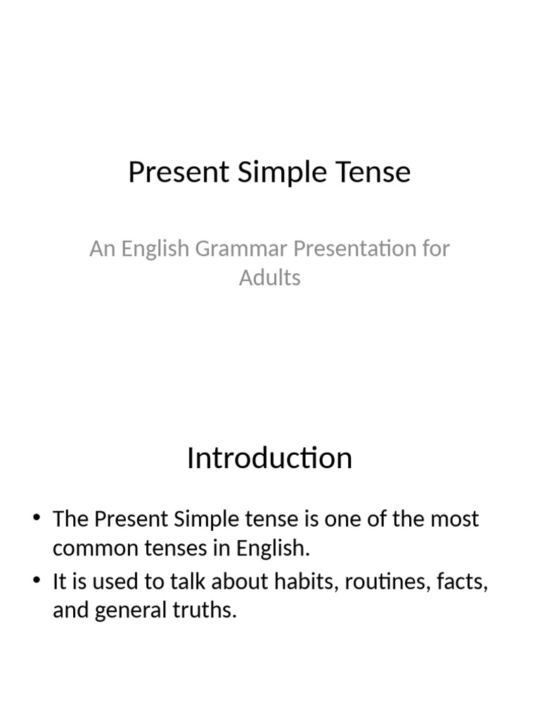 Present Simple Adults (1) | PDF