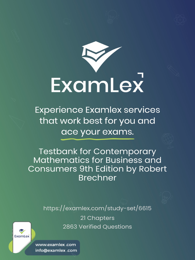 Testbank For Contemporary Mathematics For Business and Consumers 9th ...