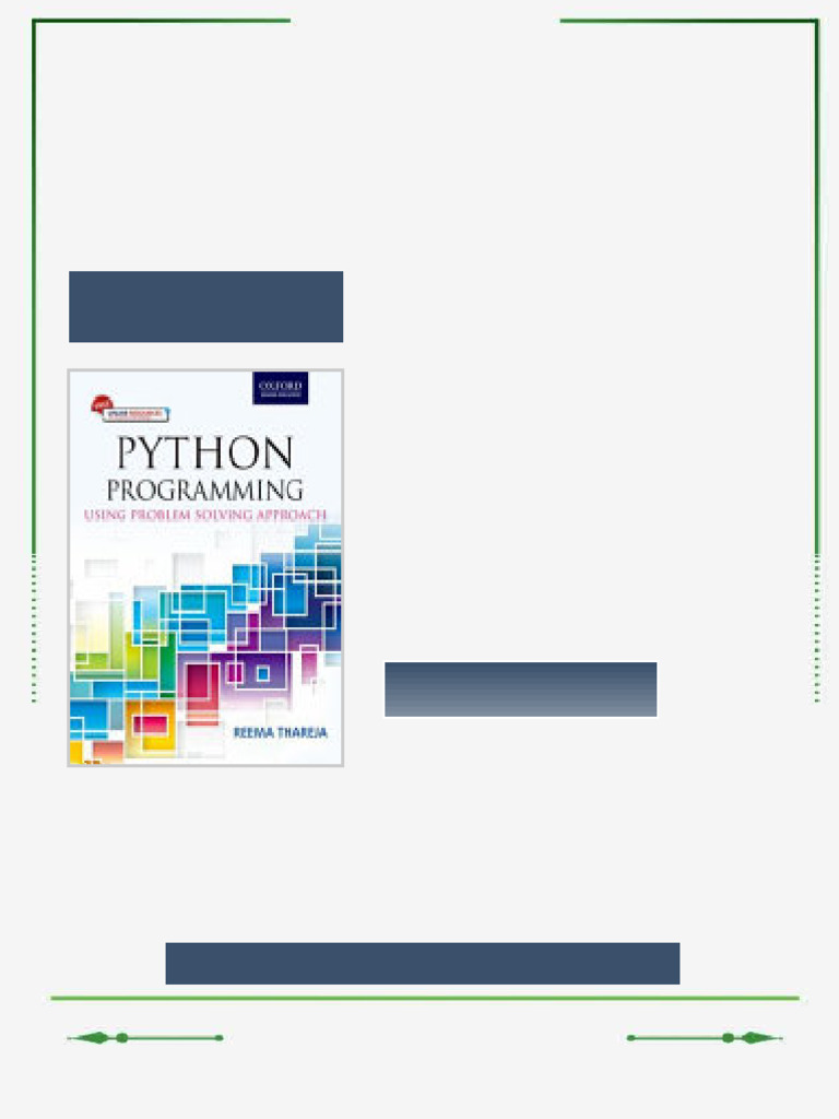 Python Programming: Using Problem Solving Approach 1st Edition Reema Thareja ebook extended ...