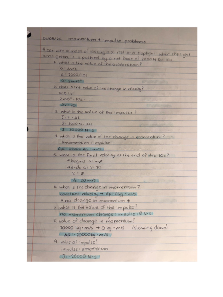 Practice - Momentum Work | PDF