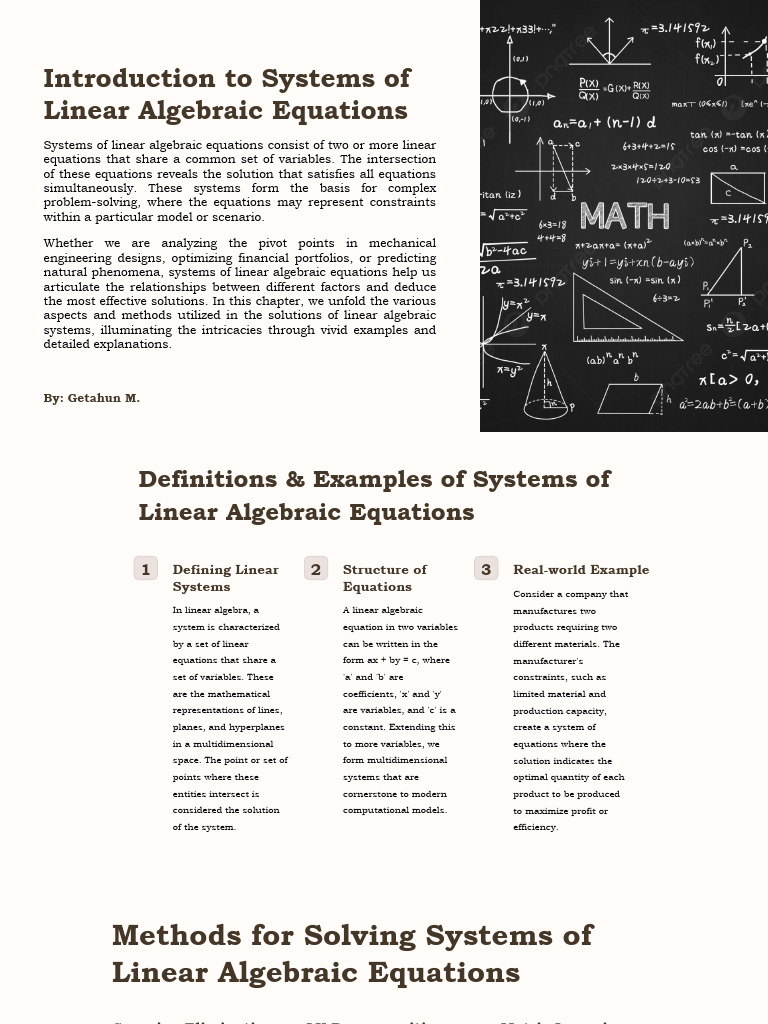 Introduction-to-Systems-of-Linear-Algebraic-Equations | PDF | Matrix (Mathematics) | Equations