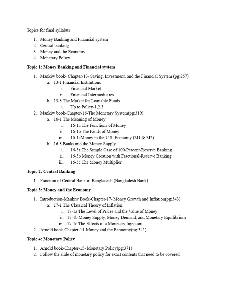Money Banking and Monetary Policy Guide | PDF