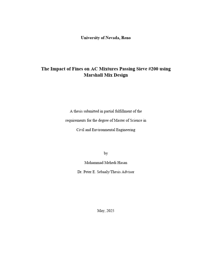 The Impact of Fines On AC Mixtures Passing Sieve #200 Using Marshall ...
