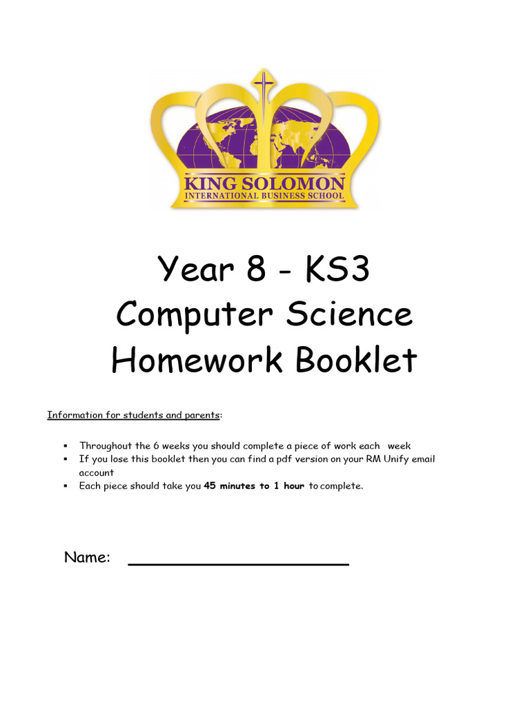 Year 8 - ICT Homework Booklet | PDF | Computer Engineering | Computer ...
