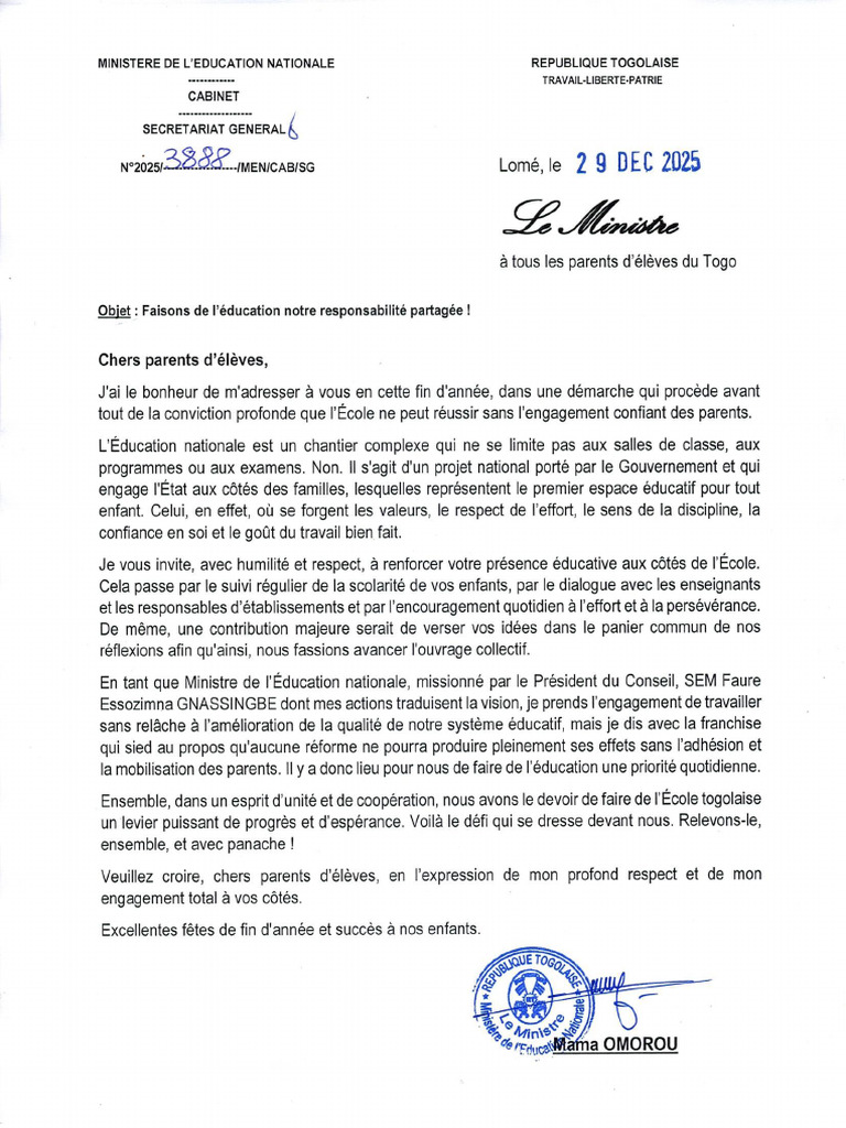 Lettre N° 3888 - Parents D'élèves | PDF