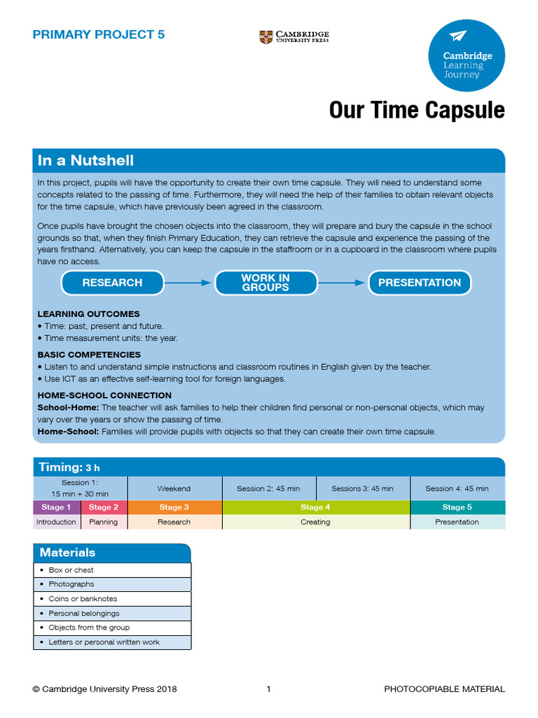 Create Your Own Time Capsule Project | PDF | Learning | Attitude ...