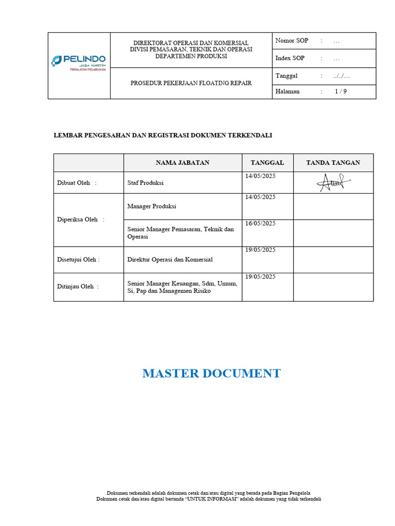 Prosedur Floating Repair Kapal JPPI | PDF