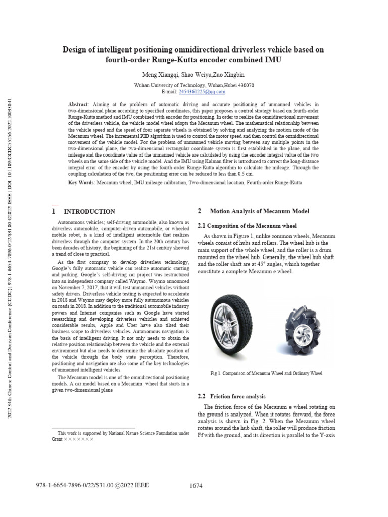 Design of Intelligent Positioning Omnidirectional Driverless Vehicle ...